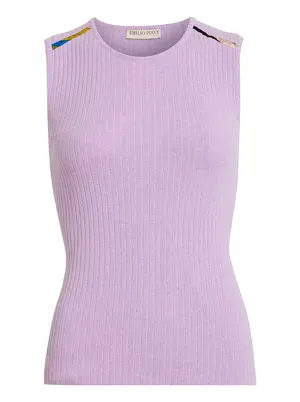 Emilio Pucci Ribbed Cotton Tank - Lilac
