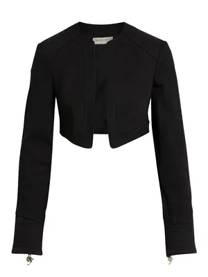 Emilio Pucci Cropped Cotton-blend Drill Jacket - Black