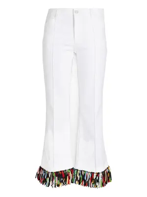 Emilio Pucci Fringed Kick-flare Pants - White