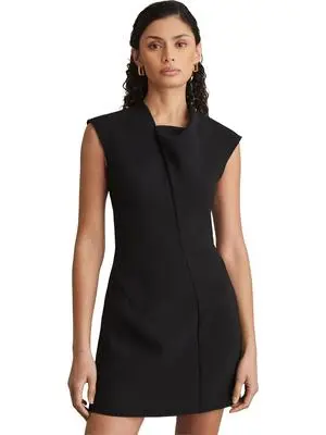 Acler Crepe Draped-neck Mini Dress - Black