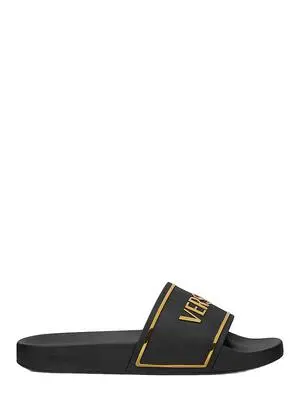 Versace Pool Slides Black/gold