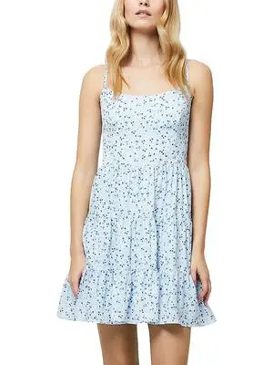 French Connection Kiva Tiered Mini Dress - Icy Blue Multi