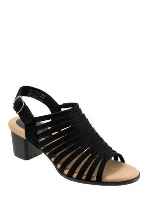 Trotters Midge Slingback Sandal - Black Suede