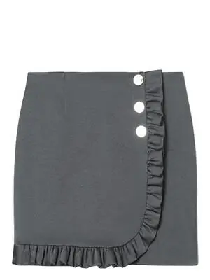 Tory Burch Nylon Ruffle Skirt - Coal Gray