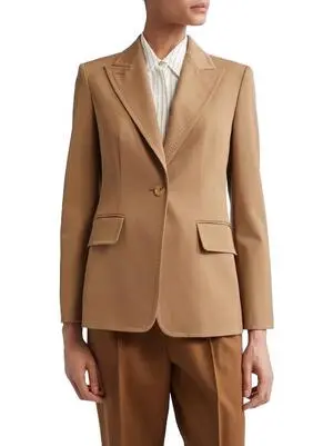 Max Mara Palchi Virgin Wool Blazer - Camel