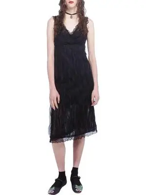 Anna Sui Lace Combo Sleeveless Dress - Black
