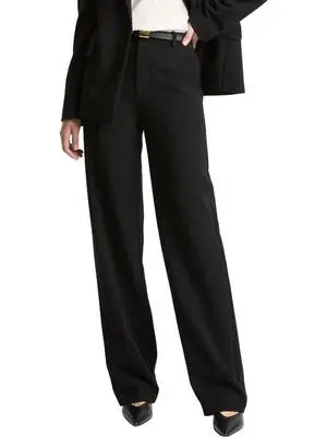 Vince Elsa High-rise Straight-leg Trousers - Black