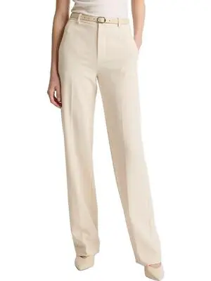 Vince Elsa High-rise Straight-leg Trousers - Ecru
