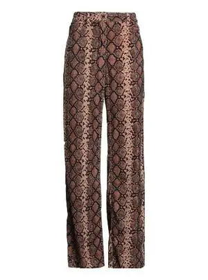 Pinko Wide-leg Snakeskin-print Corduroy Pants - Beige