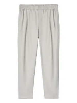 Cos Relaxed Cotton Tapered Trousers Brown