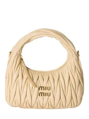 Miu Miu Matelassé Leather Wander Top-Handle Bag Neutral