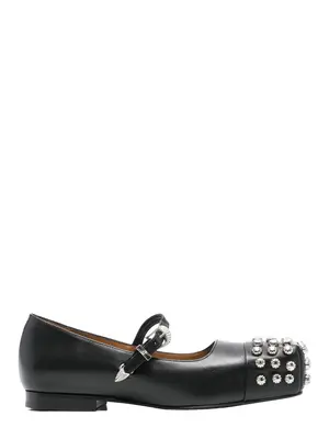 Toga Stud-detail Ballet Flats - Black