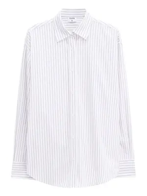 Filippa K Striped Organic Cotton Shirt - Purple