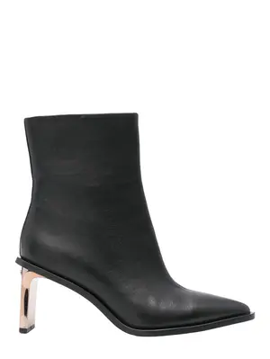 Calvin Klein 75mm Leather Ankle Boots - Black