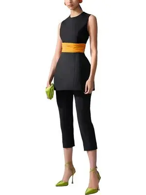 Carolina Herrera Sleeveless Peplum Top - Black