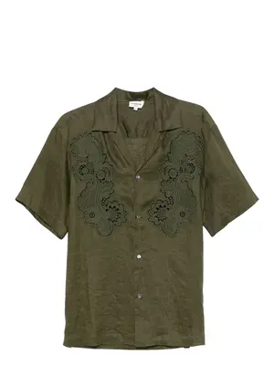 P.a.r.o.s.h Guipure Lace-panel Shirt - Green