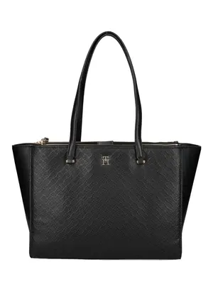 Tommy Hilfiger Debossed-logo Tote Bag - Black