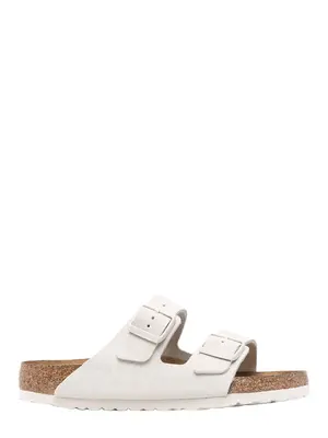 BIRKENSTOCK Arizona Soft Footbed Suede Sandals - White