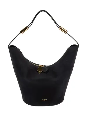 Alaïa Small Suede Shoulder Bag - Black