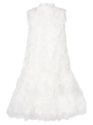 ROKSANDA Bridal Odette Faux Feather-trimmed Silk Minidress - White