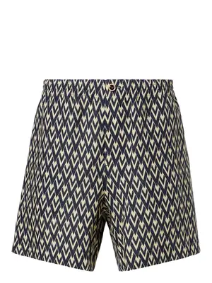 Valentino Garavani Toute La V Linen Bermuda Shorts - Blue