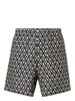 Valentino Garavani Toute La V Linen Bermuda Shorts - Blue