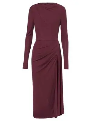 Erdem Draped Crêpe Jersey Midi Dress - Burgundy