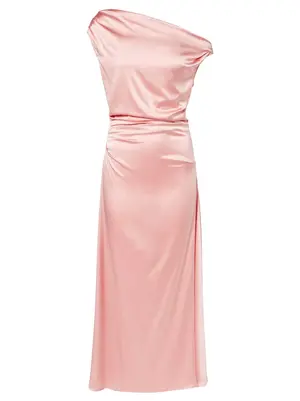 Staud Elyse Silk-blend Midi Dress - Pink