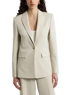 Nordstrom Ingrid Classic Fit Blazer - Beige Oatmeal