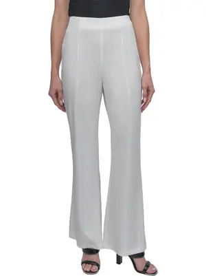Dkny Wide-Leg Scuba Knit Trousers Ivory