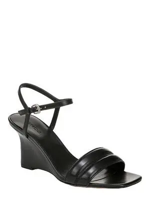 Vince Vince. Prema Ankle Strap Wedge Sandal Black