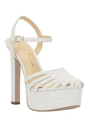 Jessica Simpson Inaia Basketweave Platform Pumps - Bright White