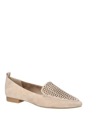 BELLA VITA Bella Vita Alessi Perforated Pointed Toe Flat Almond Suede