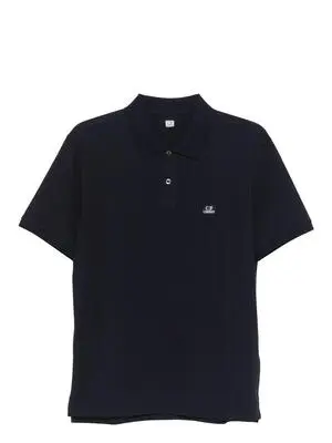 C.P. COMPANY Logo-patch Polo Shirt - Blue