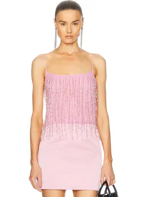 Blumarine Fringe Tank Top - Dalia Pink