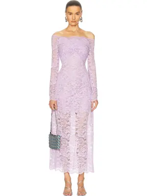 Rabanne Off The Shoulder Lace Dress - French Lavander