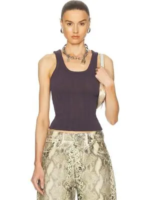 Acne Studios Kombo Gummy Tank Top - Dark Grey