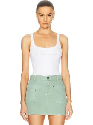 Blumarine Ribbed Tank Top - Optical White