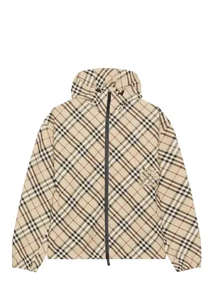Burberry Burberry Nylon Check Windbreaker Alabaster Ip Check