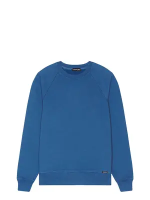 TOM FORD Garment Dyed Crewneck In Blue - Denim Blue