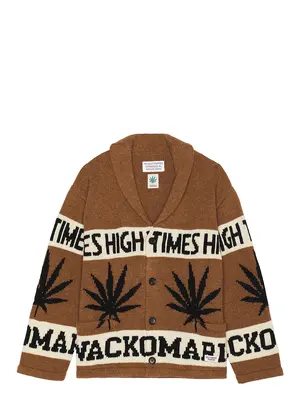 WACKO MARIA Hightimes Cowichan Sweater - Brown