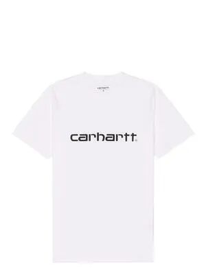 Carhartt Work In Progress S/s Script T-shirt In White - White & Black