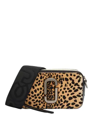 Marc Jacobs Snapshot Leopard-print Calf Hair Crossbody Bag - Black