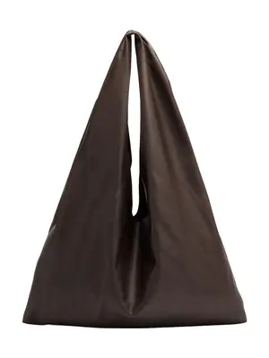 THE ROW THE ROW Bindle Leather Tote Dark Brown