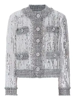 Dolce & Gabbana Sequin-embroidered Tulle Jacket - Silver