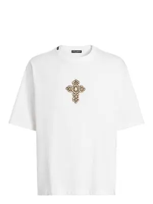 Dolce & Gabbana Cotton T-shirt With Fine Patch - White