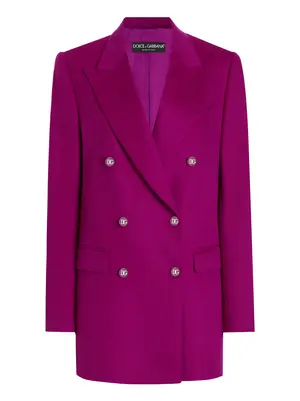 Dolce & Gabbana Oversize Double-breasted Cashmere Jacket - Fuchsia