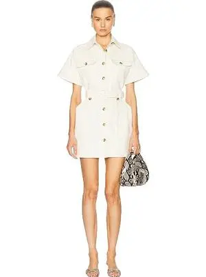 NICHOLAS Angela Utility Mini Dress - Vanilla