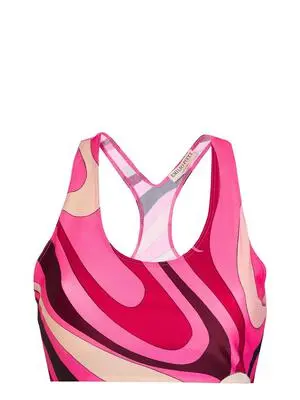Emilio Pucci Printed Stretchjersey Sports Bra - Pink