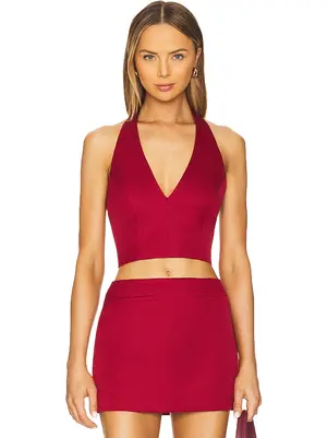 NAKEDVICE The Maggie Halter Top - Cherry